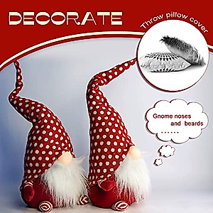 Tatuo 22 Pcs Faux Fur Fabric Squares and Wooden Balls Gnome Beards Crafting Set Include 2 Pcs Fur Fabric Patches 10 x 10 Inch 20 Pcs Wood Balls for Christmas Crafting Sewing Supplies(White)