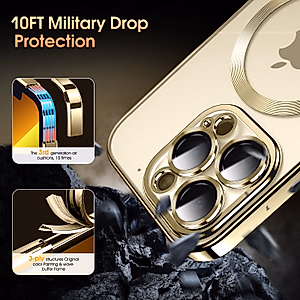 DOSNTO Magnetic for iPhone 13 Pro Max Case with MagSafe [ Integrated Camera Protecion] Translucent Matte Soft Slim Cover, 10FT Military Grade Drop Tested [Anti-Scratch] Wireless Charging