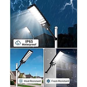 Sararoom 800W Solar Street Lights Outdoor Waterproof，16000 LM Dusk to Dawn Solar Flood Light with Remote Motion Sensor，Dimmable LED Street Light for Parking Lot, Yard, etc（ 4 Pack ）