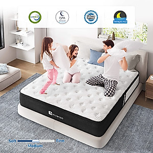 Avenco King Mattress, 10 Inch Innerspring Hybrid Mattress with Gel Memory Foam and Pocket Springs King Size Mattress for Motion Isolation, Pressure Relief & Supportive, CertiPUR-US Certified