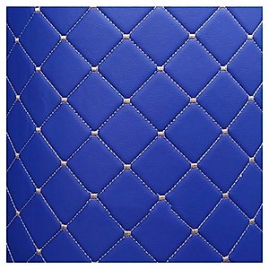 VAKUUM Faux Leather Quilted Leather Diamond Stitch Padded Cushion Linen Wadding Faux Leather Interior Vehicle Upholstery Fabric White Leatherette Fabric (Color : Treasure Blue, Size : 1.4X4m)