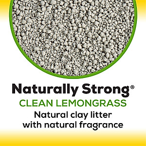 Tidy Cats Purina Natural Cat Litter, Naturally Strong Clean Lemongrass Scent Clay Cat Litter, Recyclable Box - (3) 13.33 lb. Bags