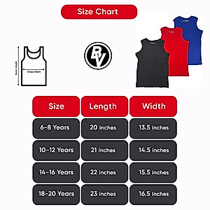 BROOKLYN VERTICAL Boys 3 Pack Muscle Shirt Sleeveless Tee - Tagless Cotton Super Soft (as1, Numeric, Numeric_6, Numeric_8, Regular, Combo A)