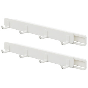 MAGICLULU 2pcs Pull-Out Gap Slide Hook Kitchen Wall Mounted Kitchen Row Hook Hat Hooks Kitchenware Rack Hat Hook Rack Sliding Hanger Rack Hanging Row Hook White Abs Guide No Punching