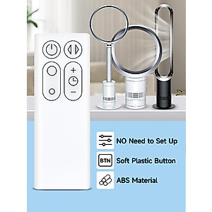 New Replacement Remote Only for Dyson Fan AM06 AM07 AM08, Part NO.965824-01 965824-02 - White