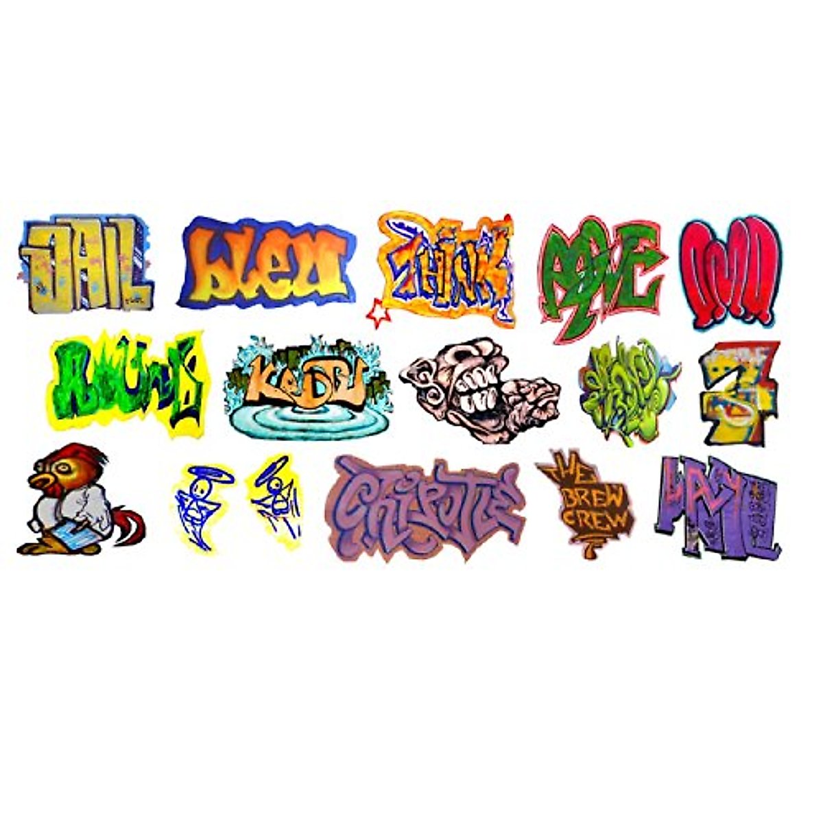 N Scale 1:160 Graffiti Waterslide Decals Set #17 - Weather Your Rolling Stock & Structures!