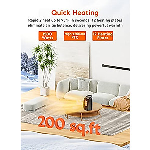 GiveBest Portable Electric Space Heater, 1500W/750W Ceramic Heater with Thermostat, Heat Up 200 Square Feet in Minutes, Safe and Quiet for Office Room Desk Indoor Use