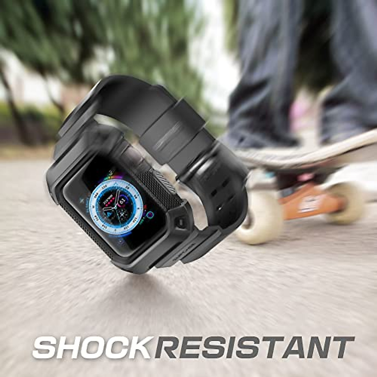 SUPCASE [Unicorn Beetle Pro] Designed for Apple Watch Series 8/7/6/SE/5/4 [41/40mm], Rugged Protective Case with Strap Bands (Black)