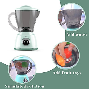 BRIGPICIOUS Blender Toy for Kids,Kitchen Accessories Pretend Play Appliances Smoothie Maker Blender Toy,Toy Food for Kids Blender and Mixer Kitchen Set,Gifts Suitable for Children Ages3+ (Blue)