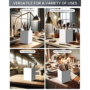 GaryVault White Kitchen Utensil Holder - Chic Silverware Holder for Party, Compact and Versatile Utensil Caddy, Ideal for Countertop and Party Use