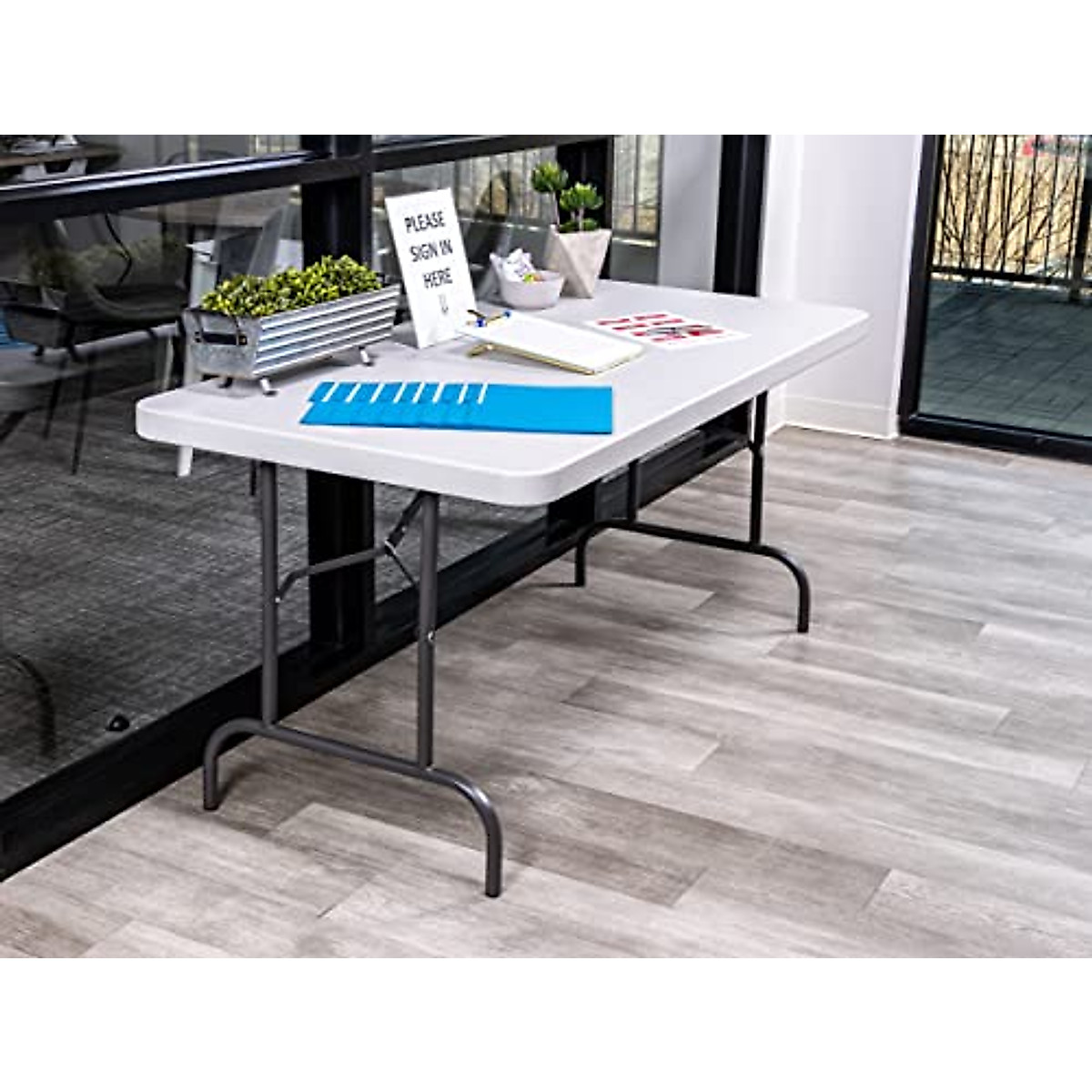 Iceberg - 65513 30" x 60" Folding Table, Platinum, IndestrucTable TOO 500 Series (MADE IN USA)