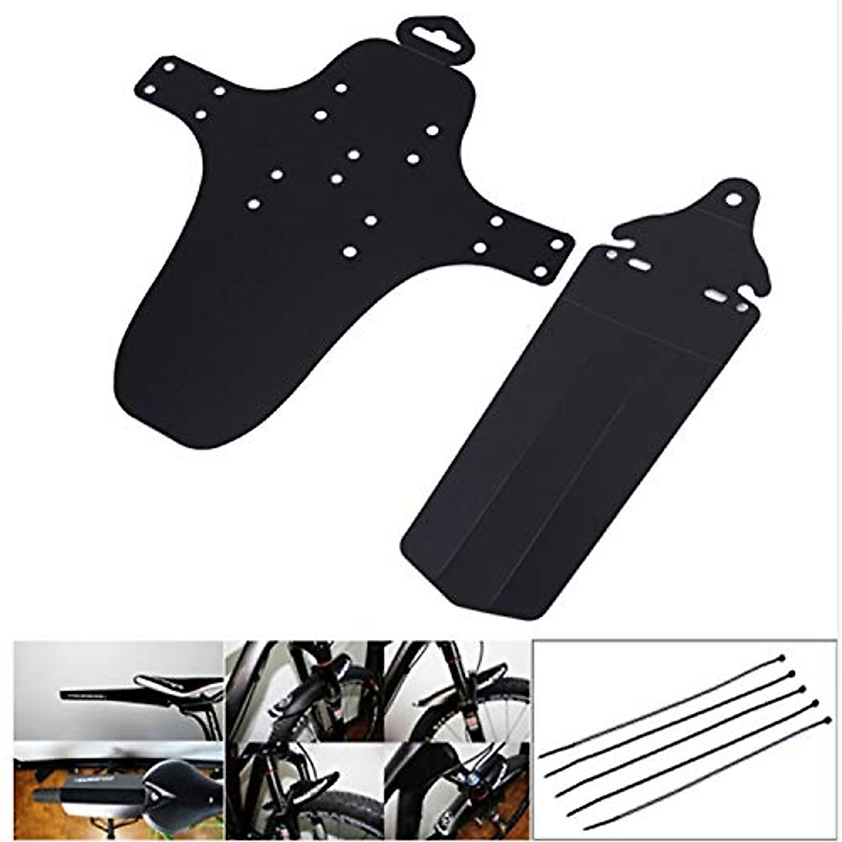 2 Pieces Bicycle Mudguard, MoreChioce Bike Fenders Front Mudguard Bike Mud Guard Ultra Thin Plastic Rear Mudguard MTB Fork Mudguard