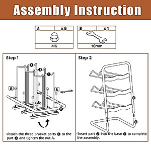 AQAREA Wine Racks Countertop（Iron&Wood） Rustic 3-Tier 6-Wine Bottles Holder Countertop Small Wine Bottle Storage Rack Stand