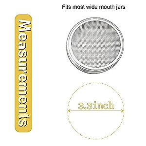 Sprouting Jar Strainer Lid - For Growing Organic Sprouts & Sprouter Screens - 304 Stainless Steel