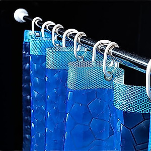 LQFMEHOT EVA Blue Shower Curtain Liner,3D Water Cube 5G Shower Liners with 12 Rustproof Metal Grommets and Weighted Magnets, Waterproof Duty Shower Curtains for Shower Bathroom 72 x 72