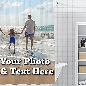 Sinsoledad Custom Shower Curtain, Personalized Shower Curtain Upload Image Backdrop Photograph Art Design ADD Logo Text (48"x72")