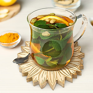 2 Pcs Sunflower Wooden Trivets for Hot Dishes Non Slip Heat Resistant Wood Trivet Mat Table and Kitchen Countertop Decor Dining Table Hot Pot Holder Sturdy Hot Pads for Pots Pans, 6 Inches