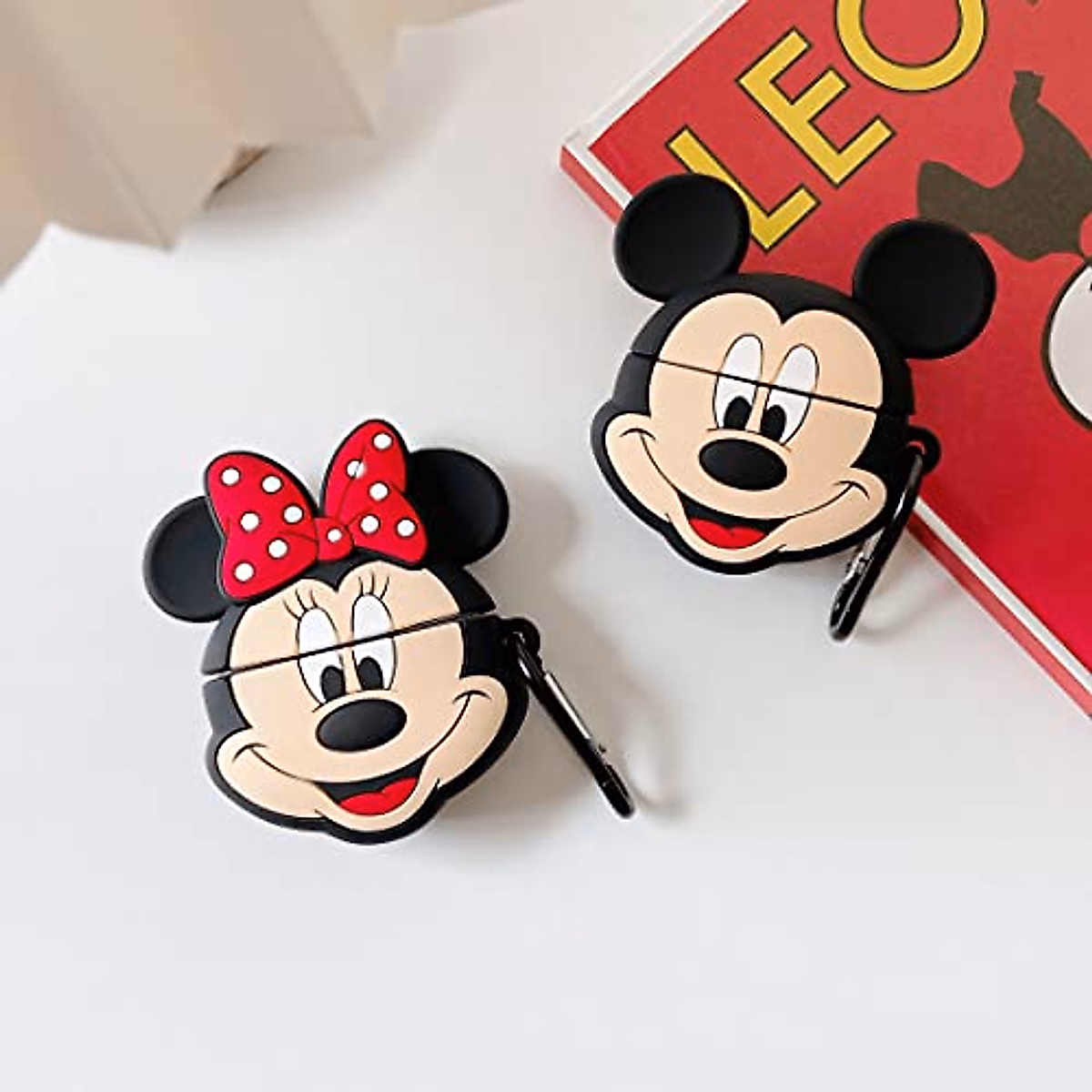 COCOMII Cartoon Case Compatible with AirPods 3 - Silicone, Slim, Matte, Cute Funny Animated, Anxiety & Stress Relief, Keychain Ring, Fingerprint Resistant, Anti-Scratch, Shockproof (Minnie Face)