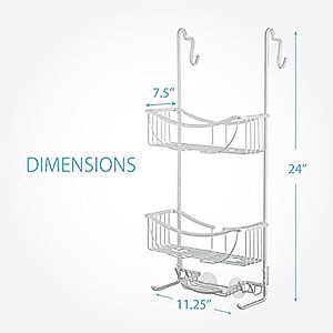 Better Living Products 13634 VENUS 3-Tier Over the Shower Door Caddy, Grey