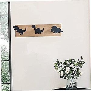 Gcroet Children's Dinosaur Wall Mounted Coat Hooks Wooden Door Coat Rack for Boys Bedroom Nursery Playroom Decoration Dinosaurs for Kids, Wall Mount Coat Hooks, Wooden Door Hangers, Playroom Decor