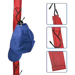 JYSILIYH Hockey Hanger Portable Hanging Dryig Rack Hockey Gifts for Home and Outdoor Using in Ice Hockey Skating Football Camping Fishing 5 Hooks (Red)