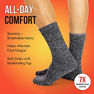 UNIQUE STYLES ASFOOR - Thermal Winter Socks for Men, Moisture-Wicking Warm Socks for Men, Hiking Socks & Ski Socks for Outdoors, 3 Pairs of Thick Socks for Men