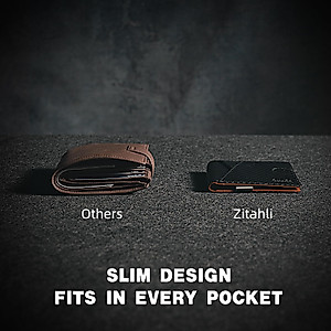 Zitahli Wallet for Men - with Money Clip Slim Leather Slots Credit Card Holder RFID Blocking Bifold Minimalist Wallets with Gift Box