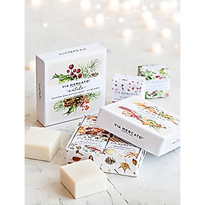 Via Mercato Natale Shea Butter Soap Boutique Luxury Gift Box (Set of 4, 50g Each) - Autunno