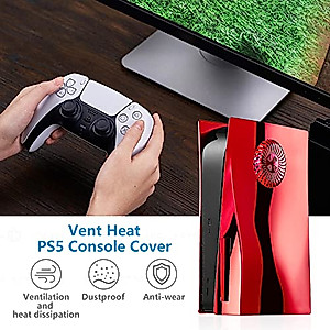 PEPPER JOBS Electroplating Red Vent Heat Console Cover Hard Shockproof Console Skin Case ABS Anti-Scratch Dustproof for Console Disc Edition