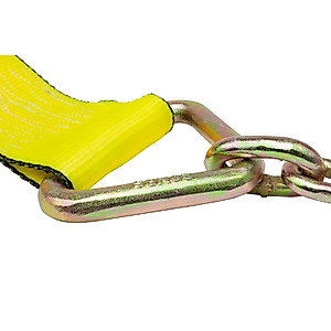 Mytee Products 4 Pack 4" x 40' Heavy Duty Winch Straps with Chain Anchor WLL# 5400 LBS - Flatbed Tie Down Truck Straps - 4 Inch Cargo Control for Flatbed Truck Utility Trailer