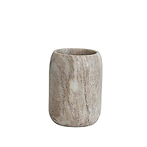 Creative Co-Op Modern Marble Bottle Holder, White Crock, Natural