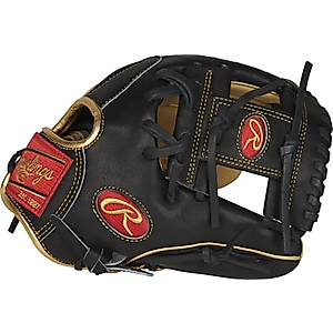 Rawlings | HEART OF THE HIDE Baseball Glove | CONTOUR - Youth Fit | Advanced Break-In | 11.5" | Pro I Web | Right Hand Throw | Camel/Black