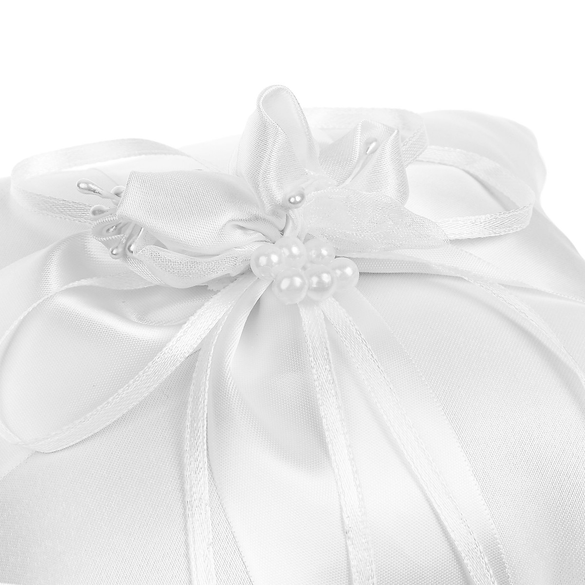Cosmos Satin Bridal Wedding Ring Bearer Pillow Cushion Bearer with Ribbons Ring Holder Pillow for Wedding
