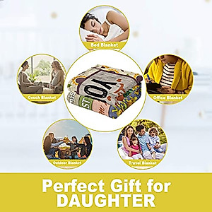 Love Letter to My Daughter Blanket, Gifts for Daughters from Mom, You are My Sunshine Throw Blanket for Daughter Birthday Anniversary, Sunflower Super Soft Fleece Blankets for Bed Travel 50x60inch