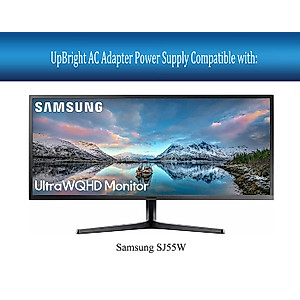 UpBright 19V AC/DC Adapter Compatible with Samsung SJ55W LS34J550WQNXZA S34J550WQN S34J550WQ LS34J552WQNXZA S34J552WQU Ultrawide Gaming Monitor BN44-00877B A5919N_KPNL BN44-00887B Power Supply Charger