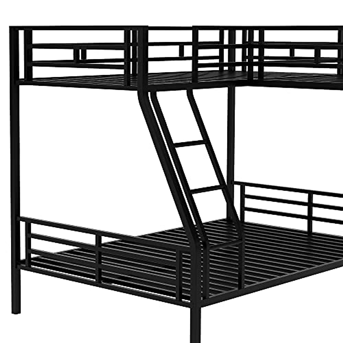 SOFTSEA L-Shaped Metal Triple Bunk Bed with A Loft Bed Attached for 3 Kids, Twin Over Twin Over Full Bunk Beds with Desk, No Box Spring Needed(L-Shaped 3 Bed)