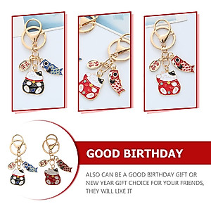 jojofuny 2pcs keychain accessories japanese lucky cat keychain cute maneki neko key ring chinese fortune pendants keychain bag purse charm ornament for wealth blue keychain wallet red stuffed animals
