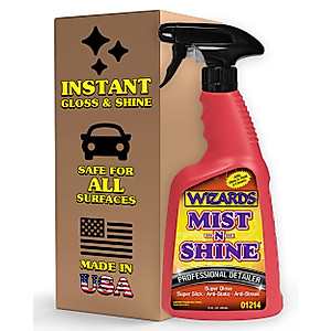 WIZARDS - Mist-N-Shine Professional Detailer, High-Gloss Car Detailing and Surface Cleaner Spray (22 oz.)
