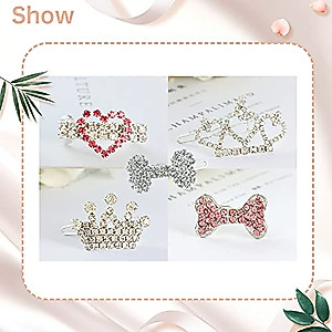 Dog Hair Bows Accessories Puppy Barrettes for Small Dogs Hair Girl Crystal Rhinestone Dog Hair Clips for Chihuahua Yorkie Shih Tzu Dog Tiara Dog Bows Grooming Pet Grooming Products 5 Pack (set of 5)