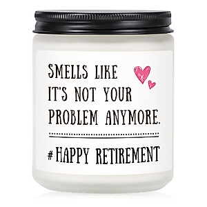 Retirement Gift for Woman - Funny Retirement Candle, Retirement Gifts for Women Men 2024, Happy Retirement Gifts for Coworker, Friends, Teacher, Boss, Nurse, Handmade, 7oz