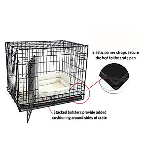 Midwest Homes for Pets Double Bolster Bed, 18", White, Model Number: 40318-FS