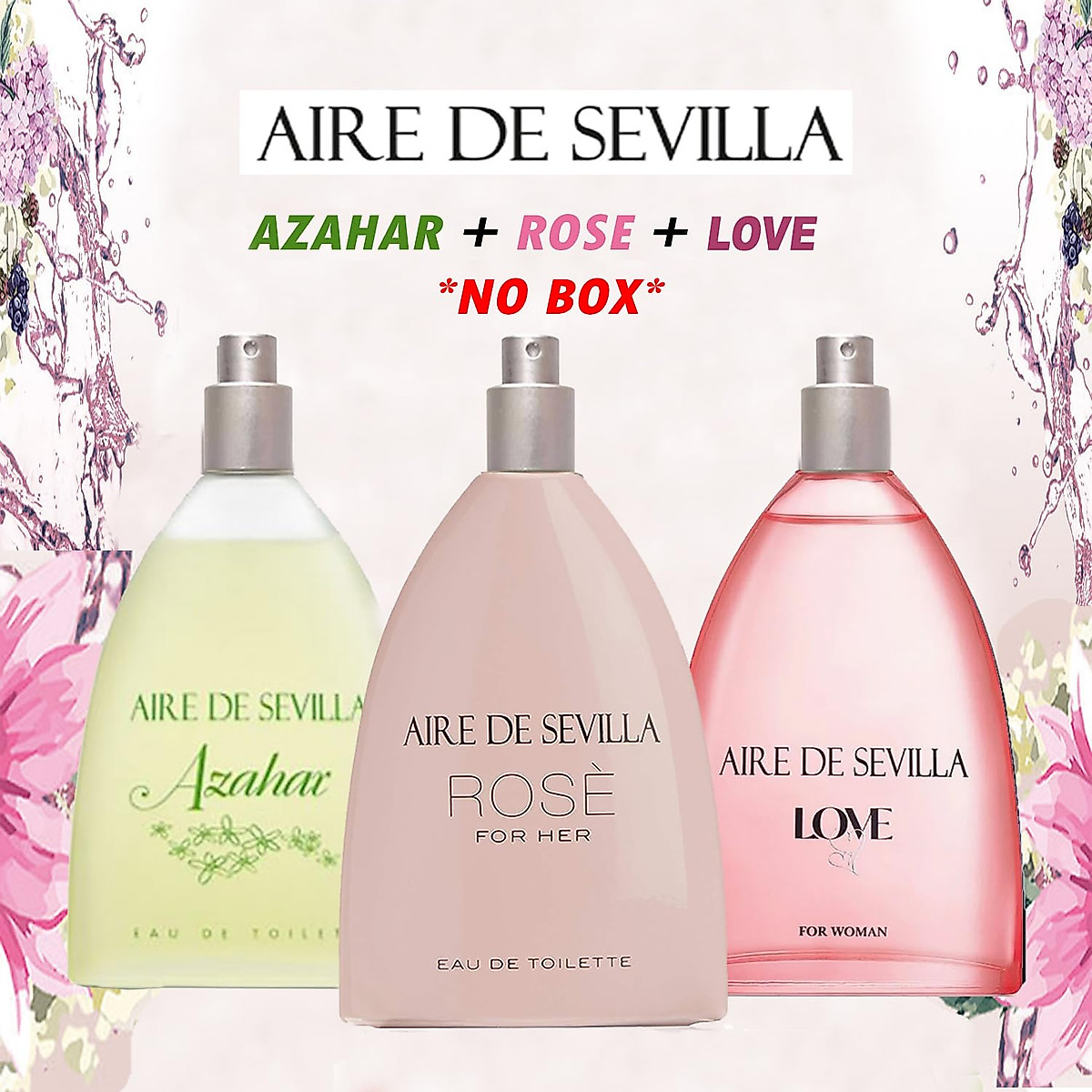 Aire de Sevilla Cologne 150 ml 1 ROSE + 1 AZAHAR + 1 LOVE – NO BOX