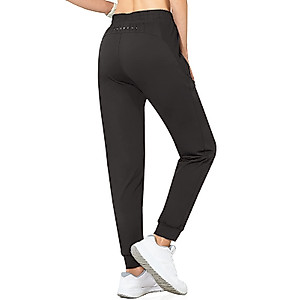 ALLZERO Women's Track Pants Casual Lounge Joggers Pants with Pockets Soft Sweatpants for Athletic,Running,Workout Black XL