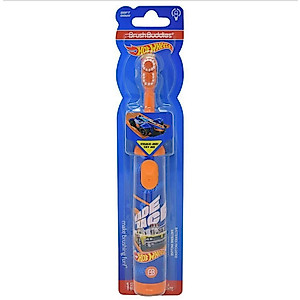 Brush Buddies Hot Wheels Electric Toothbrush, Kids Electric Toothbrushes, Battery Toothbrush, Toddler Electric Toothbrush for Kids 4-7