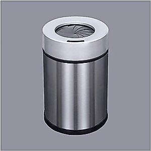 LXXSH Stainless Steel Household Trash Can Smart Home Electric Trash Cans Round Induction Trash Can, Spiral Induction Opening and Closing Trash Can for Bedroom (Color : A, Size : 6l)