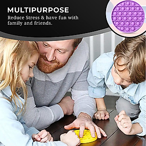 3 Pack Push Pop Fidget Toy - Push Pop Bubble Anti Anxiety Sensory Toy - Bubble Pop Stress Reliever - Durable & Washable Soft Silicone Squeeze Fidget Toy - Perfect for Adults & Kids (Three Colors)