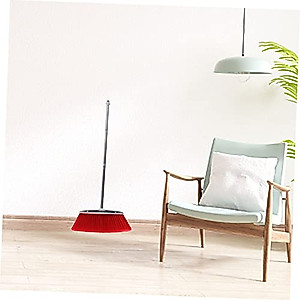 FOYTOKI Long Handle Cleaning Broom Floor Broom Kitchen Brooms for Sweeping Indoor Escobas para Barrer Piso Ground Sweeper Office Broom Cleaning Btush Home Cleaning Broom Flooring Red Nylon