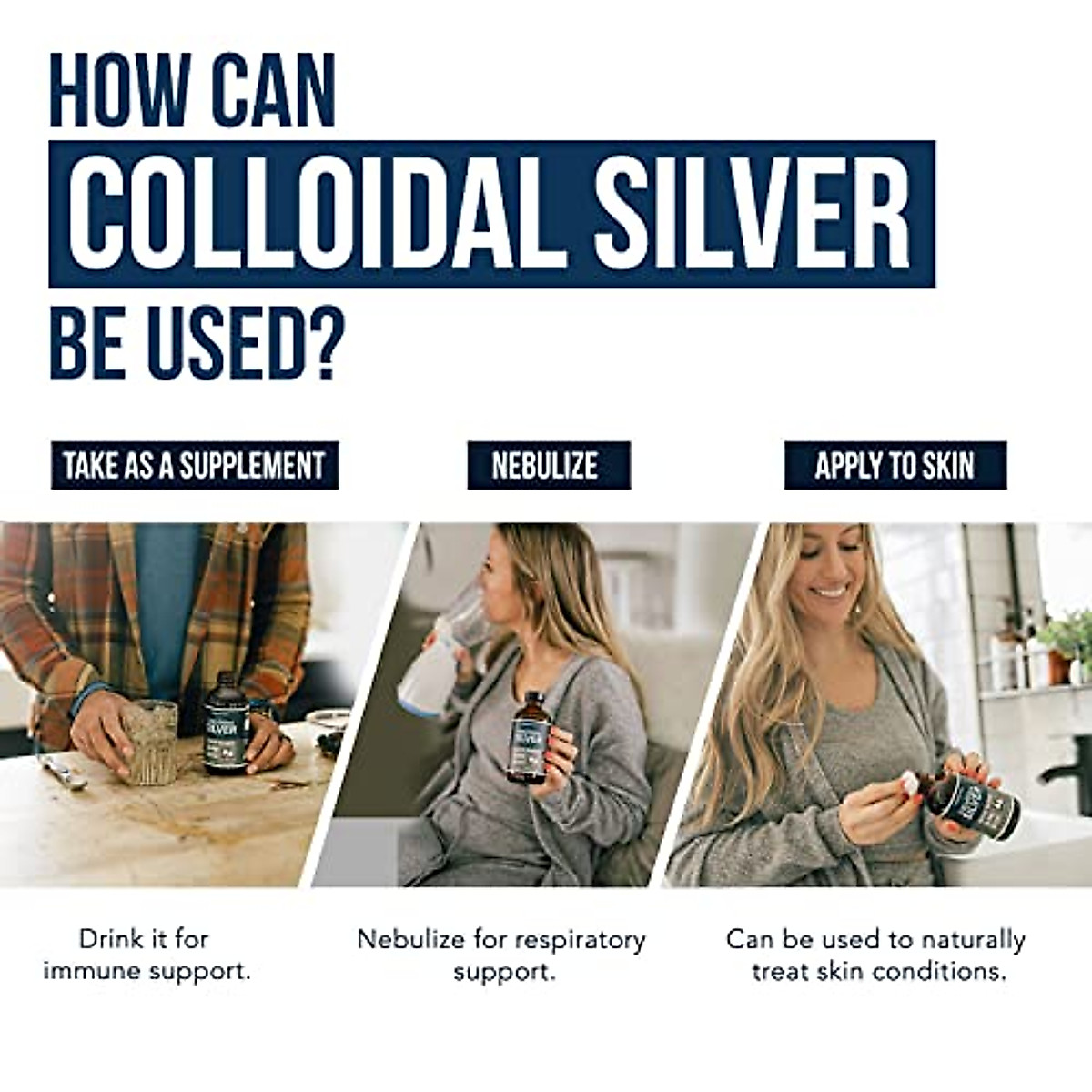 Bioactive Colloidal Silver - 8 oz, Glass Bottle, Vegan, Safe Doses with Highest Effectiveness - Nano Ions, 30 PPM - Immune Support (48 Servings)