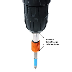 AUTOTOOLHOME 2 Pieces Quick Change Bit Holder Magnetic 1/4" Hex Shank Drill Bit Extension for Screwdriver Bits Nuts Drills Socket Driver Adapter