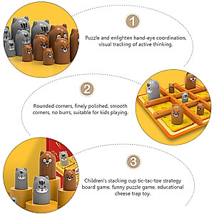 Totority Toe Game Toy, Kids Stacking Cup -Toe Board Game Fun Puzzle Game Toy for Party Desktop Checkers Stacking Puzzle Board Game